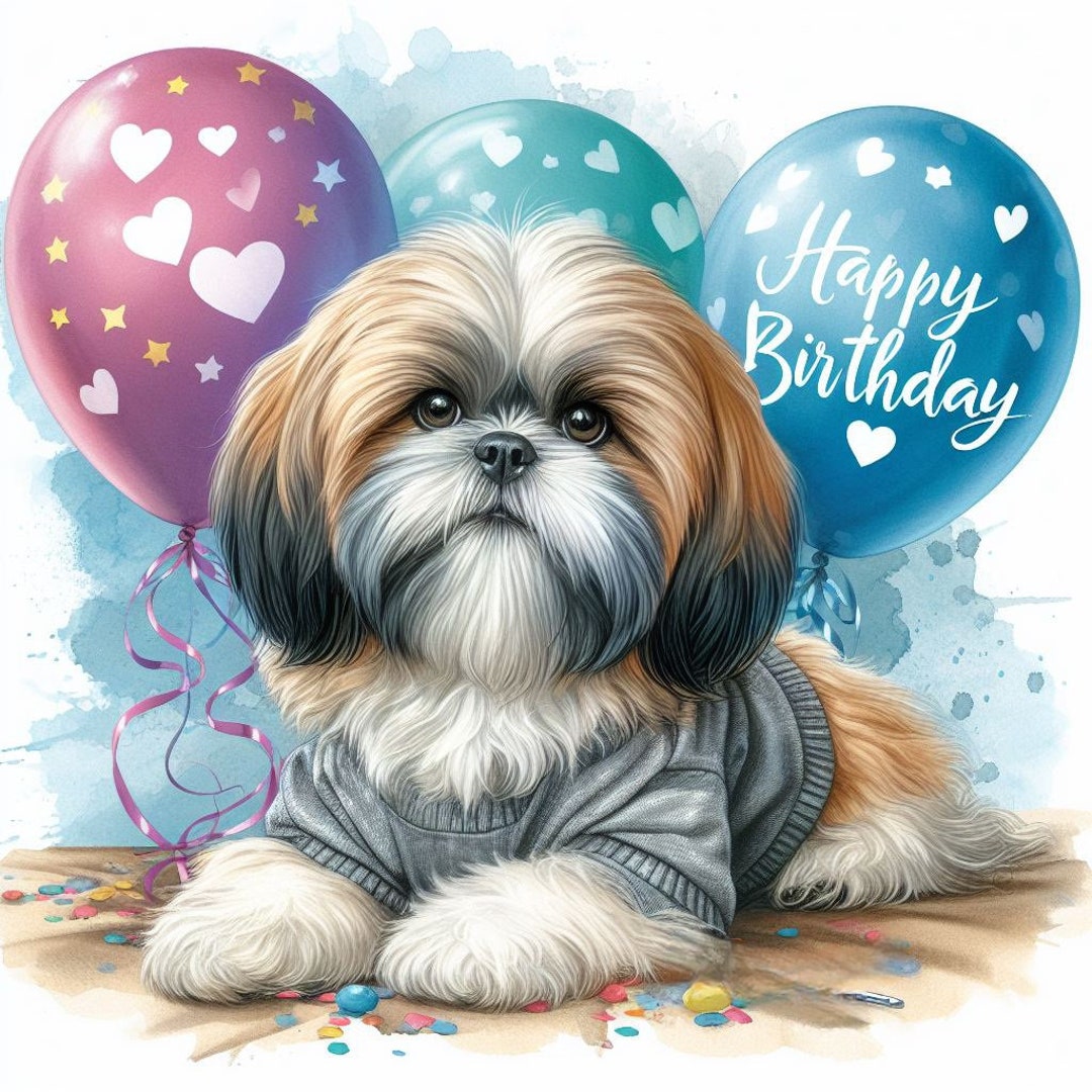 Shih Tzu Greeting Birthday Card - Etsy