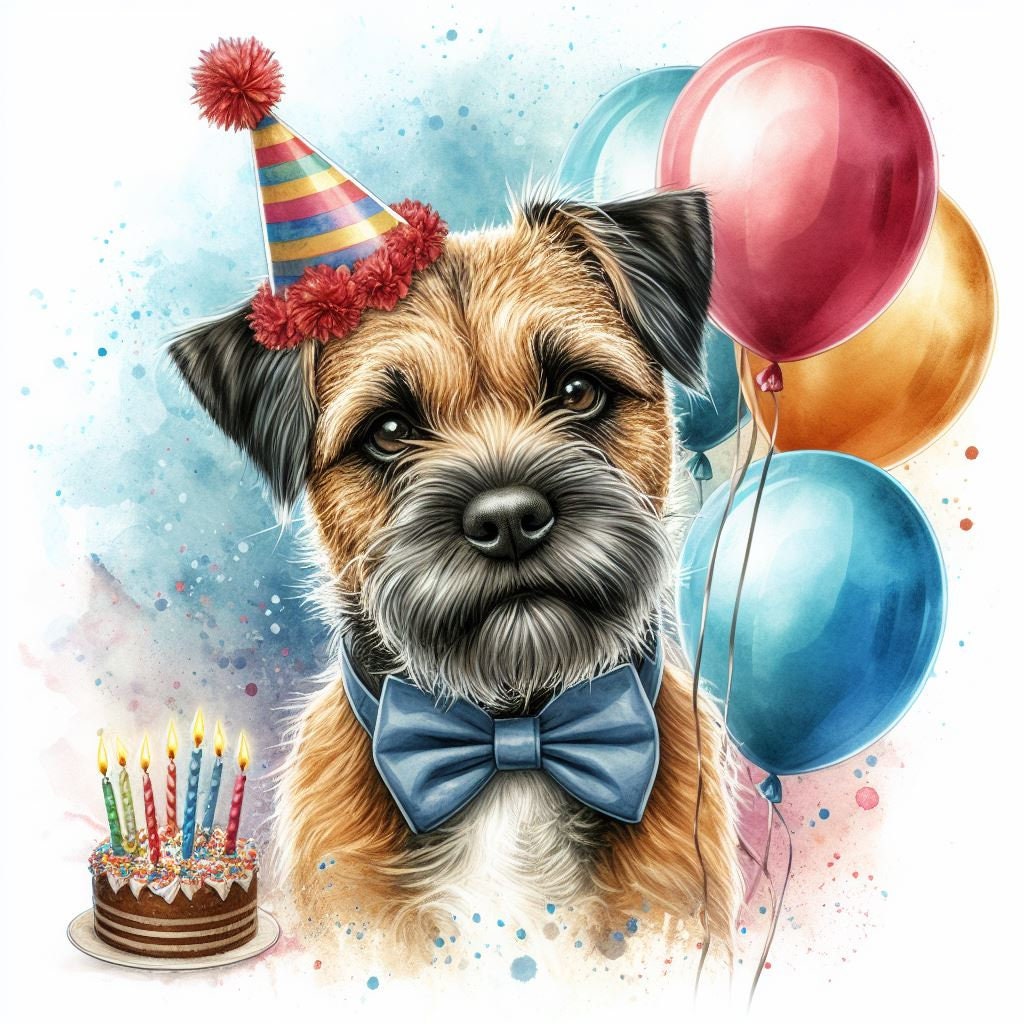 Border Terrier Greeting Birthday Card - Etsy