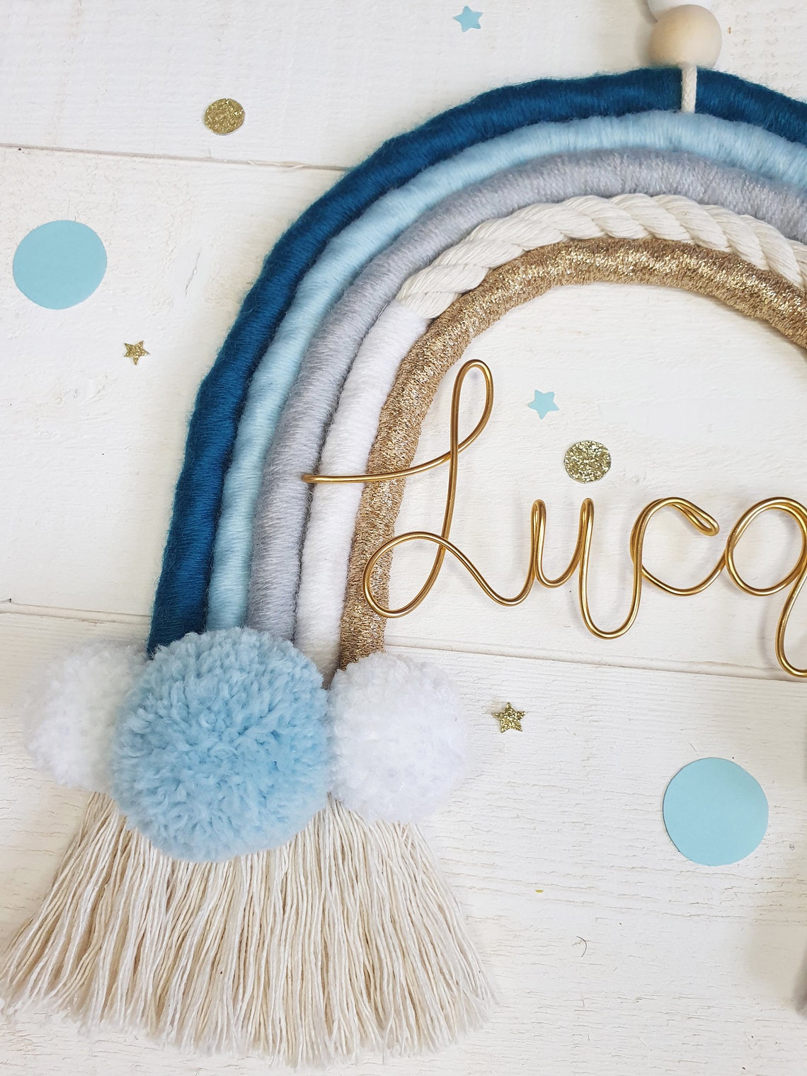 Arc en ciel en macramé et prénom personnalisable - Etsy Canada