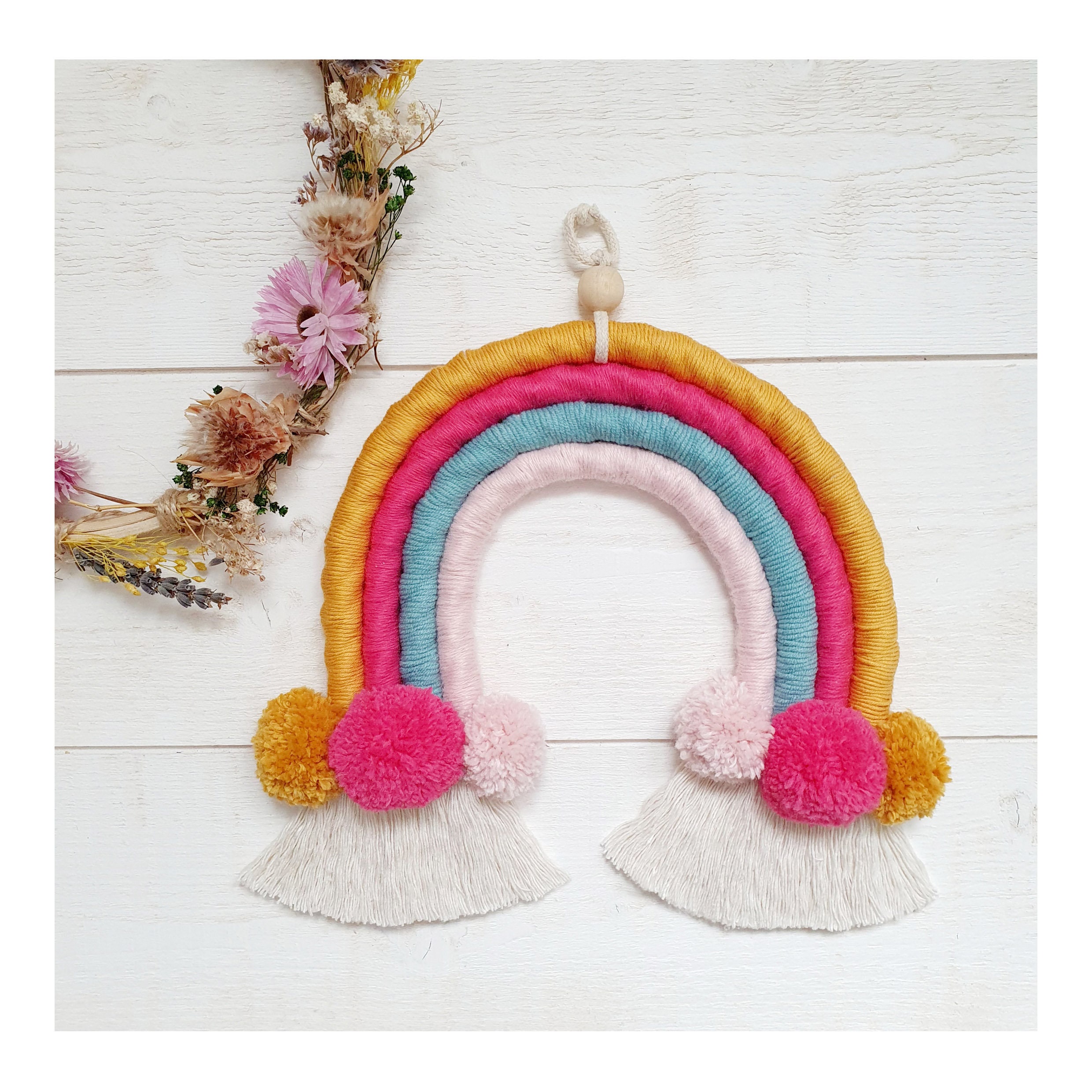 Arc en ciel en macramé 4 branches personnalisable - Etsy France