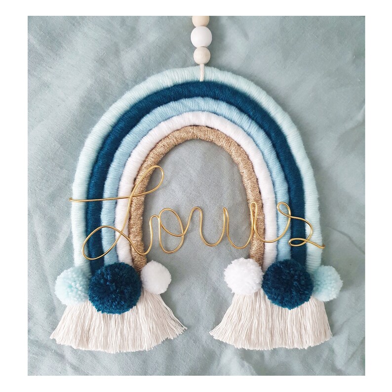 Arc en ciel en macramé et prénom personnalisable - Etsy Canada