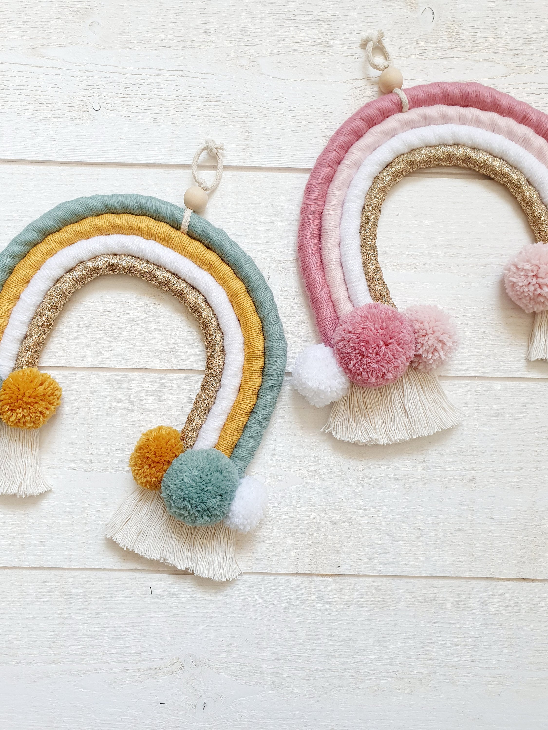 Arc en ciel en macramé 4 branches personnalisable - Etsy France