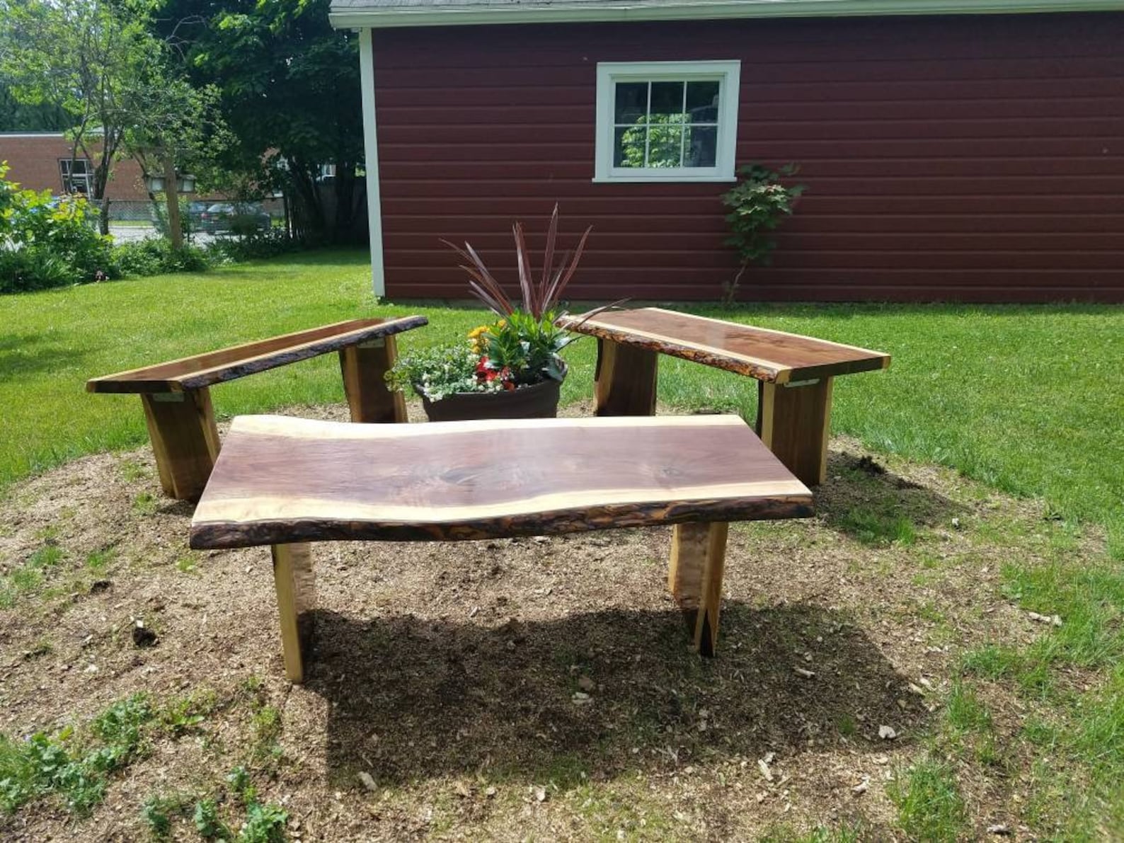 Reclaimed Wooden Benches, Outdoor Garden Benches, Live Edge - Etsy