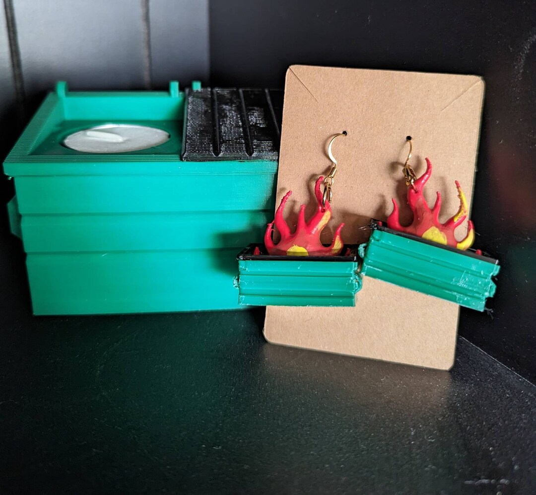 Dumpster Fire Earrings - Etsy