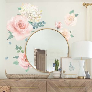 Rose Flower Wall Decal, Rose Wall Decals, Floral Wall Decals Nursery ...