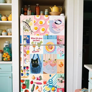Fridge Wrap Food Pop Art, Refrigerator Wrap Vinyl Side by Side, Top ...