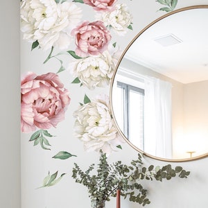 Peony Wall Decal, Flower Wall Decal, Floral Wall Decals, Peony Flowers ...