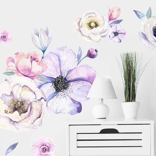 Floral Wall Decals - Etsy