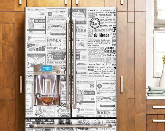 Retro Fridge Wrap Vintage Fridge Decals Fridge Vinyl Wrap - Etsy