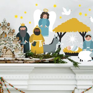 Nativity Vinyl Decal, Nativity Scene, Holy Night Decal Nativity Set ...