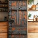 Rustic Door Refrigerator Wrap, Fridge Wrap Farmhouse Vintage Vinyl Side ...
