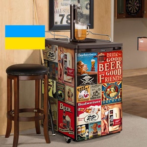 MINI Fridge Decal Beer Beer Fridge Wrap Bar Fridge Decal Rv - Etsy