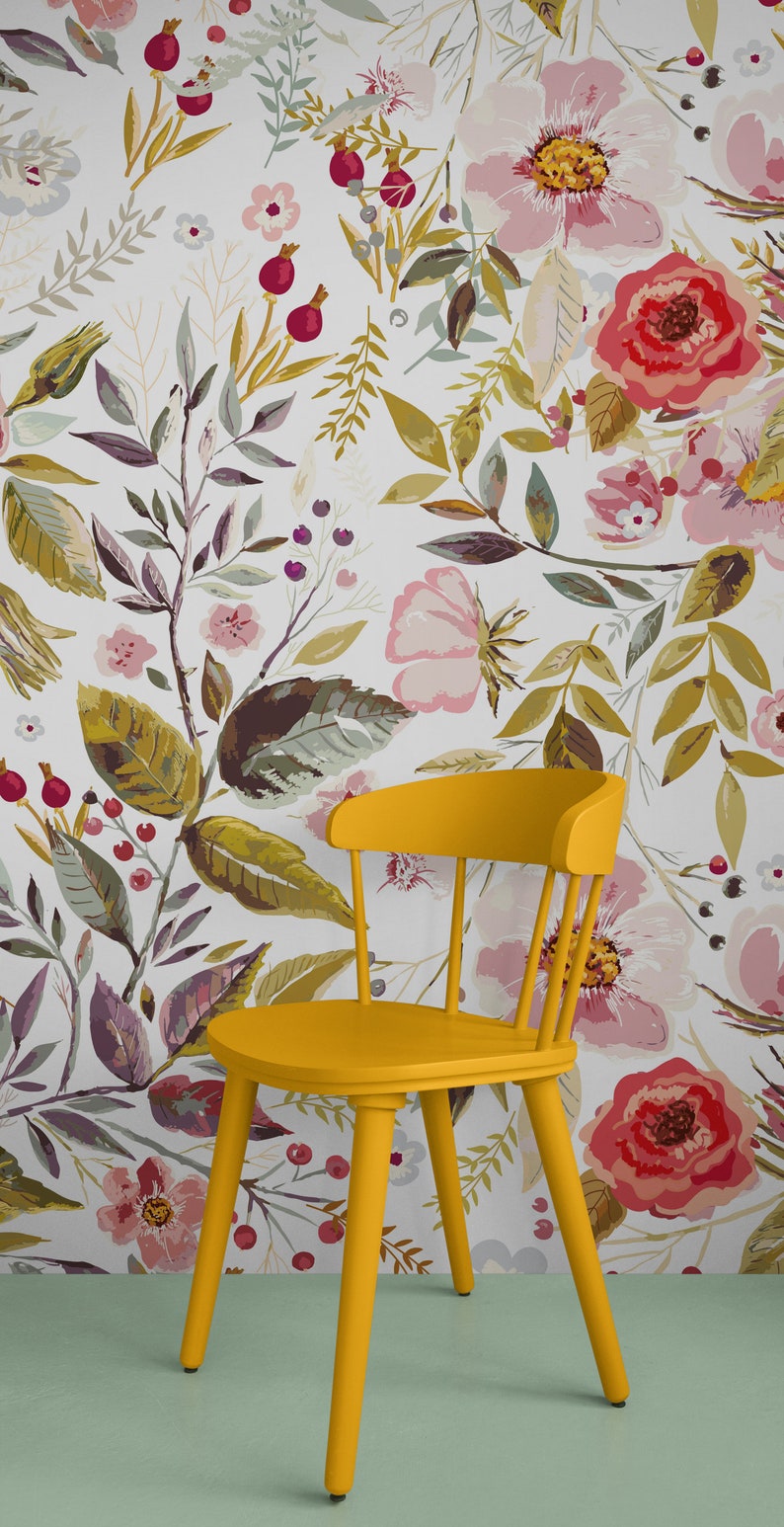 Red Rose Flower Wallpaper for Girls Bedroom Floral Wallpaper - Etsy