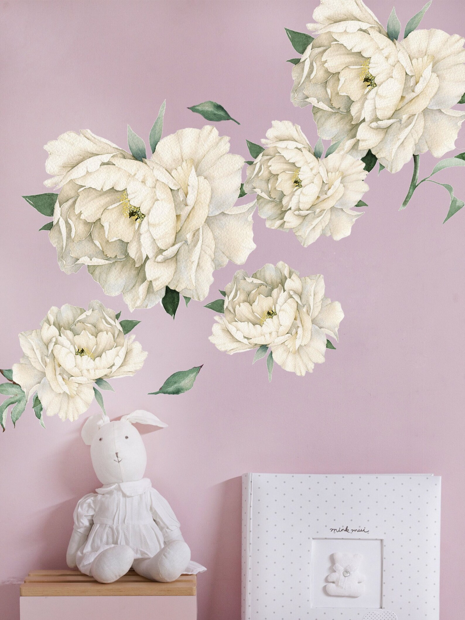 Peony Flower Wall Decals Floral Wall Decals Nursery Peony - Etsy