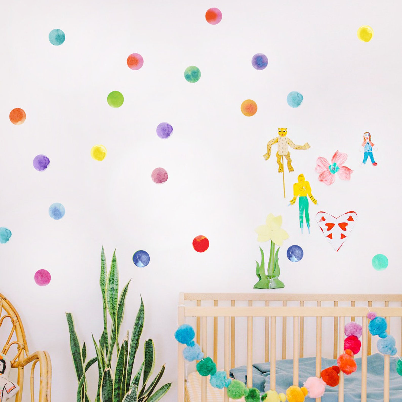 Watercolor Polka Dots 95 Pcs Polka Dots Stickers for Wall | Etsy