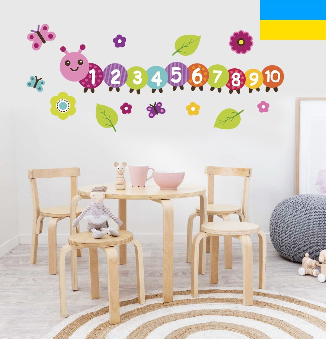 Counting Caterpillar Decal, Preschool Classroom Decor, Learning Numbers ...
