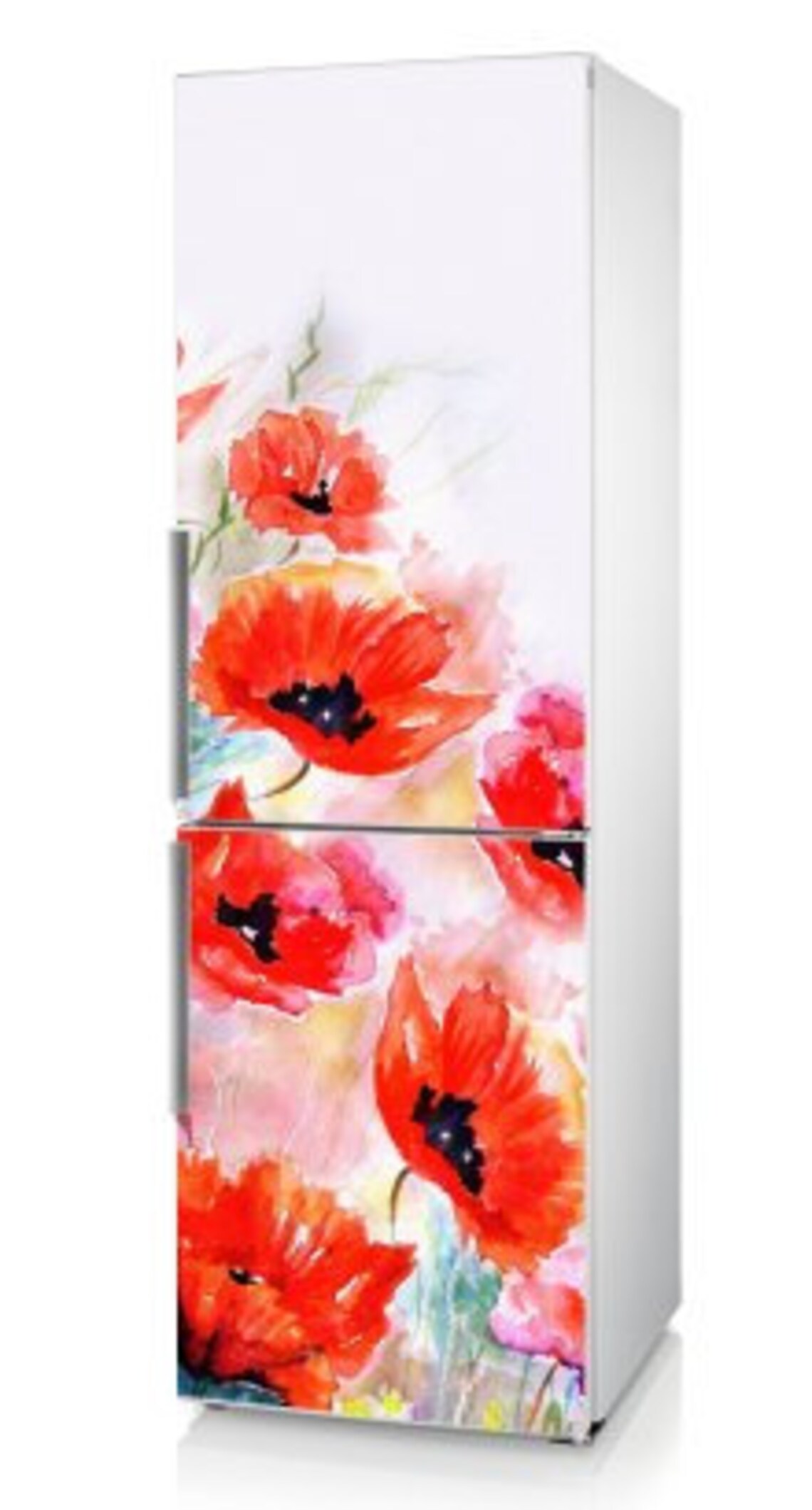 Fridge Decal Flowers Fridge Wraps Red Fridge Decals Fridge - Etsy