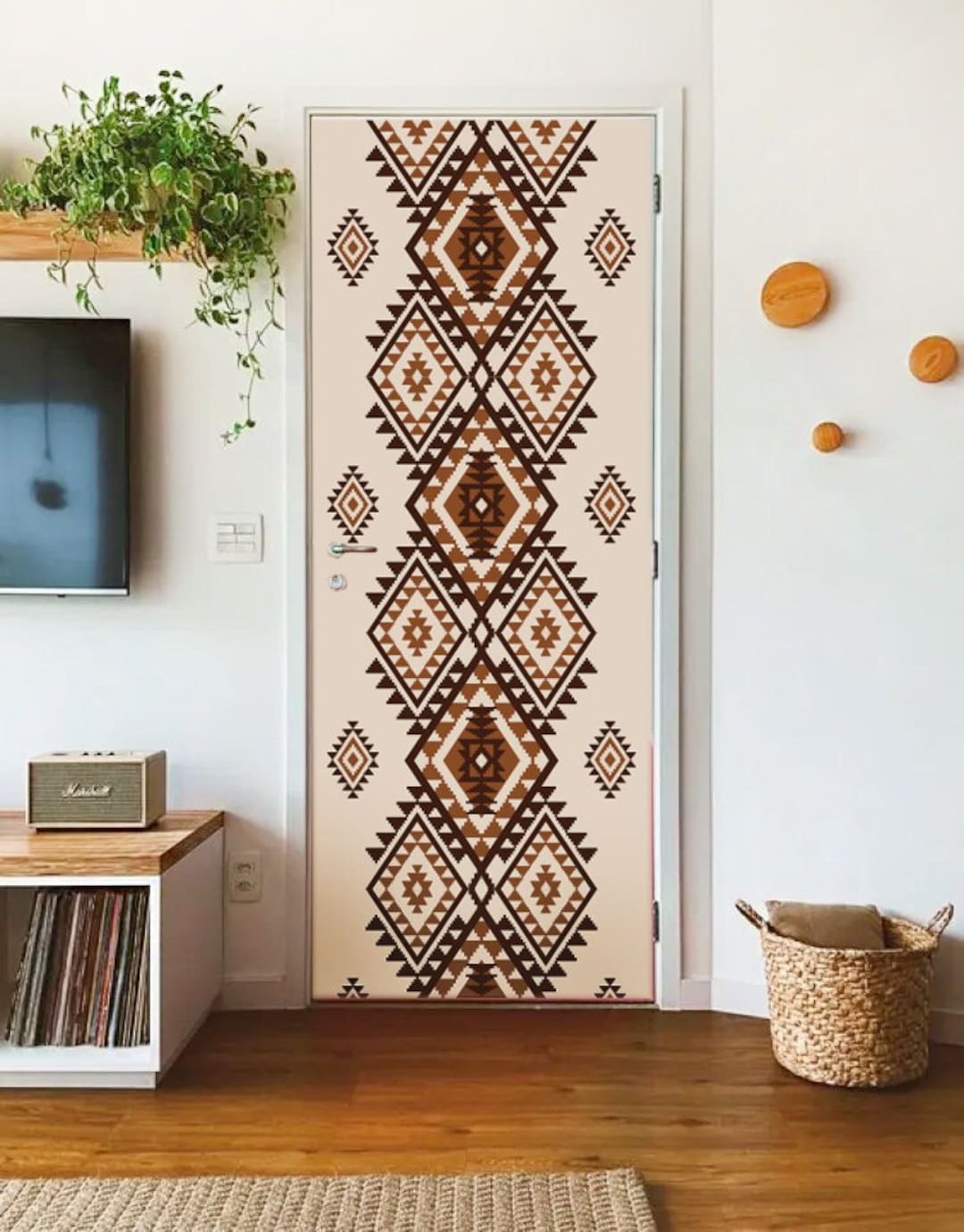 Boho Door Wrap Vinyl, Door Mural Peel & Stick Decals, Door Wrapping ...