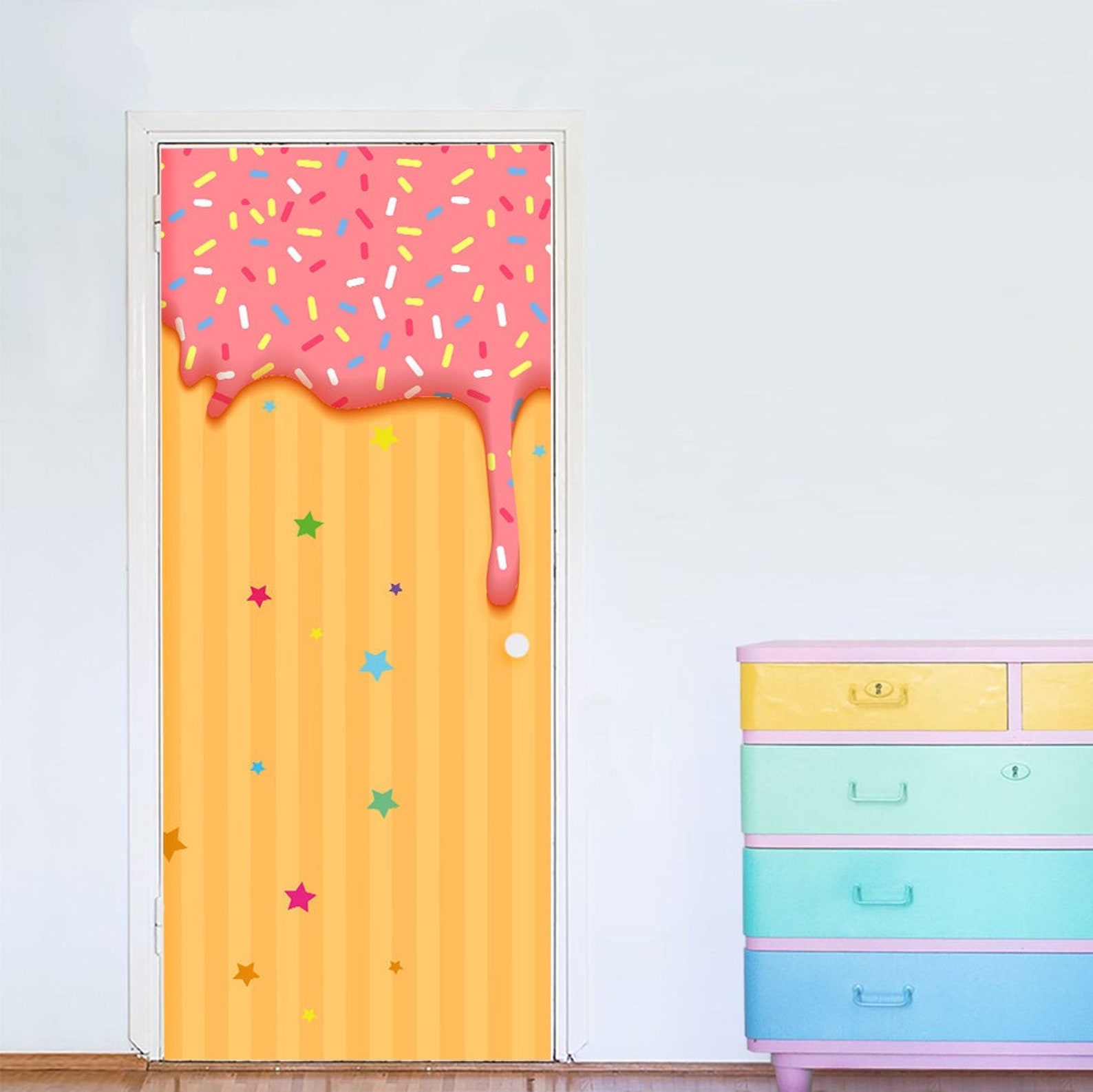 Candy Vinyl Door Wrap for Kids, Girls Room Door Mural Peel and Stick ...