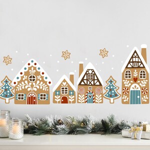 Christmas Window Decals, Shop Retail Window Display Gingerbread Village ...