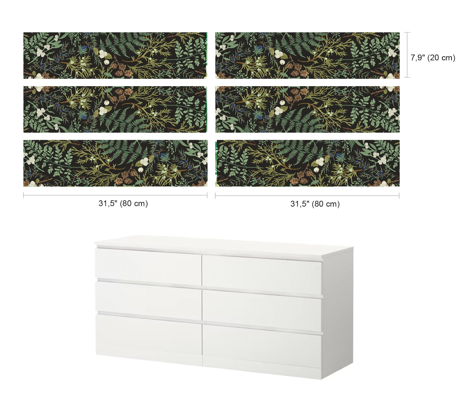IKEA Malm Dresser Decal, Ikea Dresser Stickers, Malm decal, Malm ...