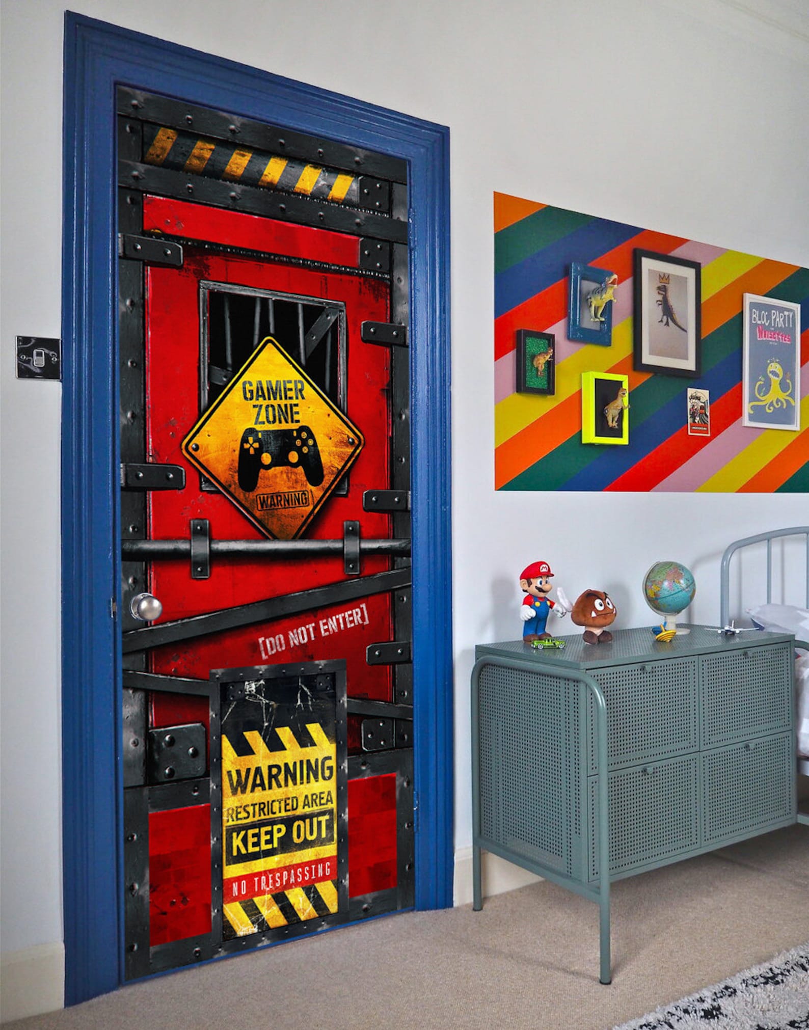 Game Room Door Mural, Door Wrap, Metal Door Mural for Boys Room, Door ...