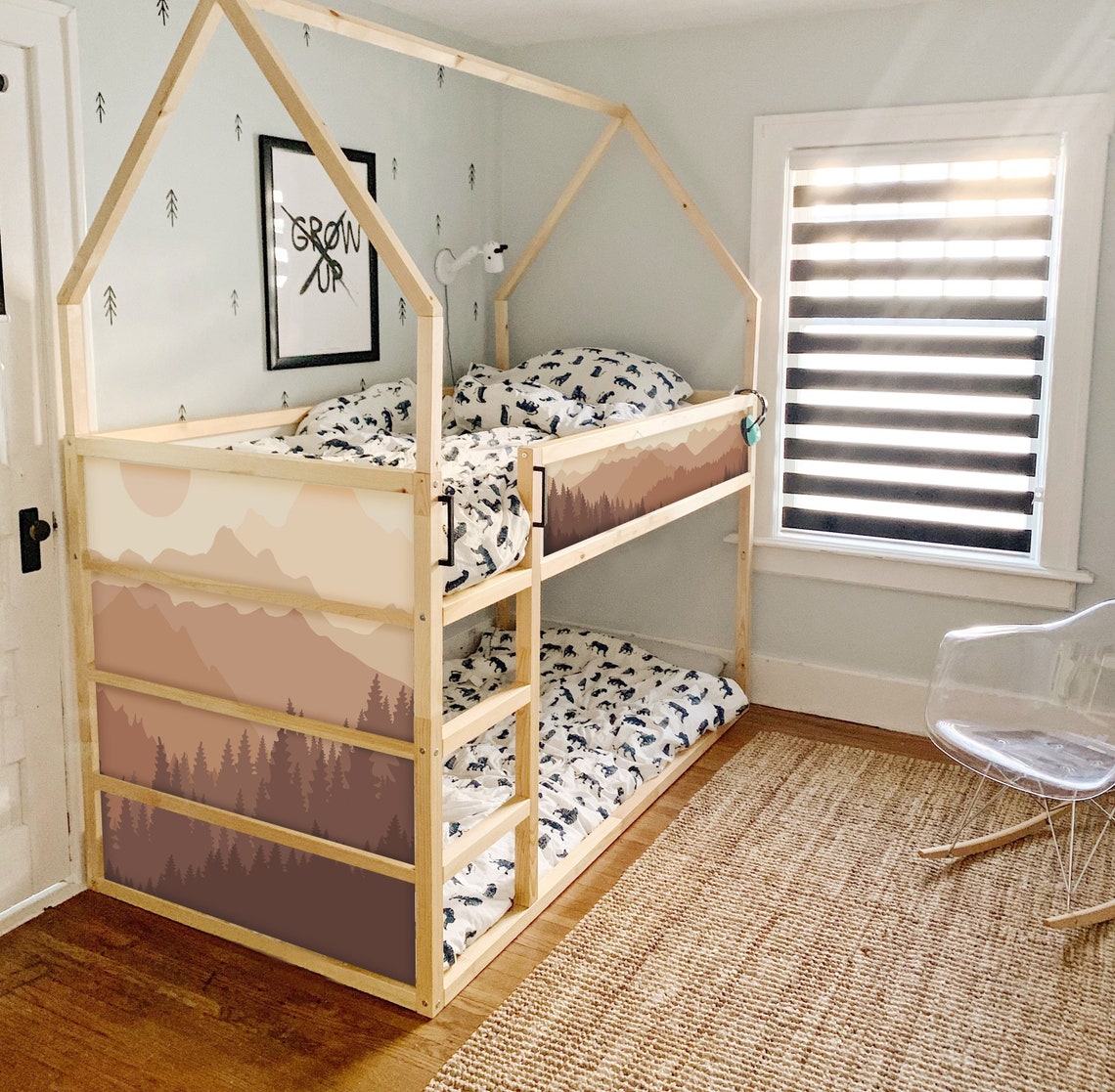 IKEA KURA BED Decal Boho Mountains Ikea Kura Bed Stickers Boy - Etsy