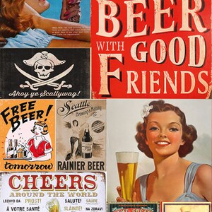 Mini Beer Fridge Retro Labels Wrap Man Cave, Mini Fridge Decal Gifts ...