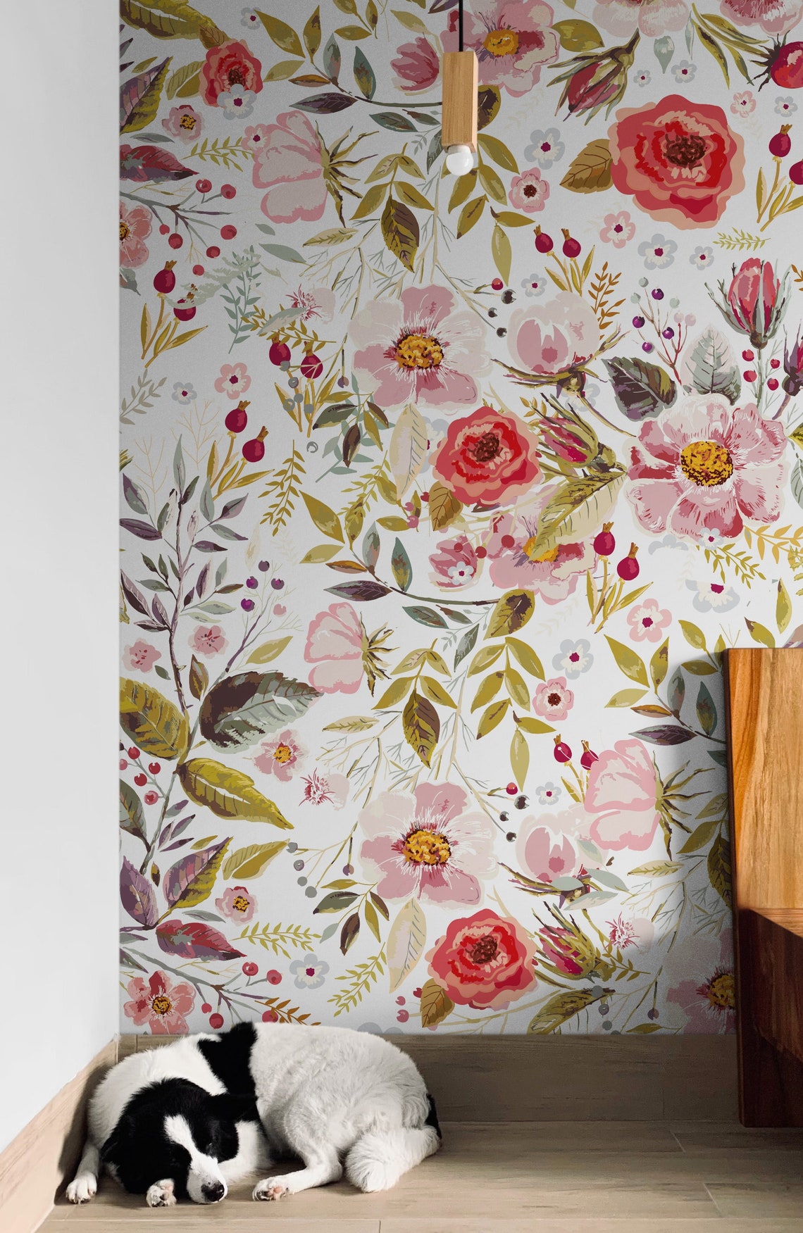 Red Rose Flower Wallpaper for Girls Bedroom Floral Wallpaper - Etsy