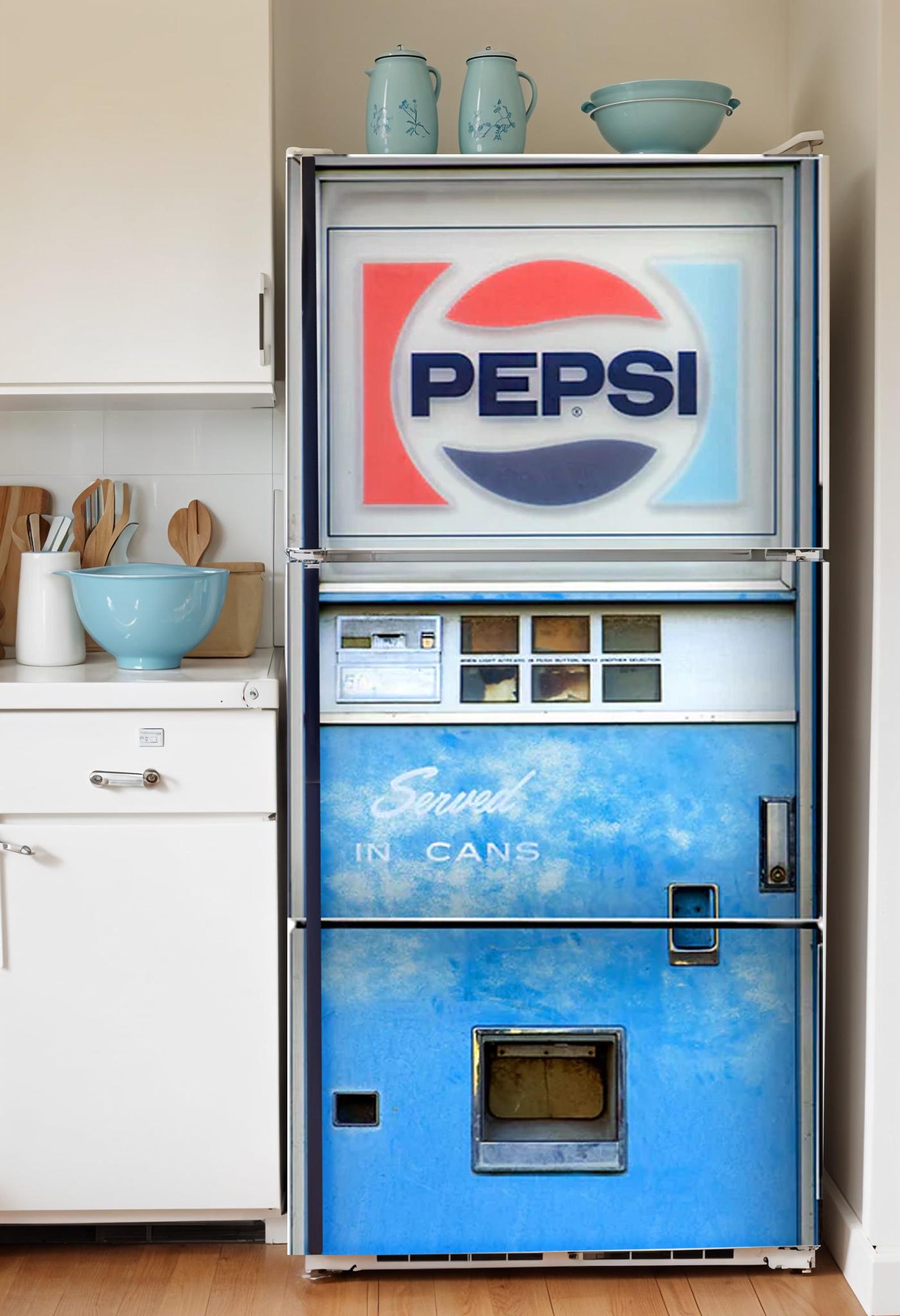 Vintage Vending Machine Fridge Wrap for Side by Side Refrigerator ...