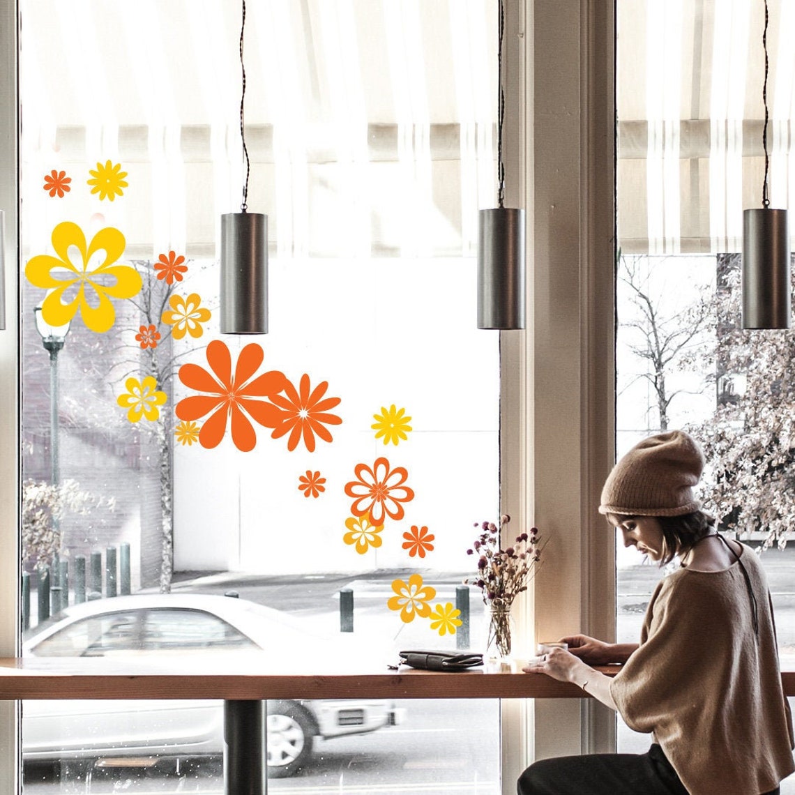 Flower Window Decal Shop Spring Decal Easter Retail Window - Etsy