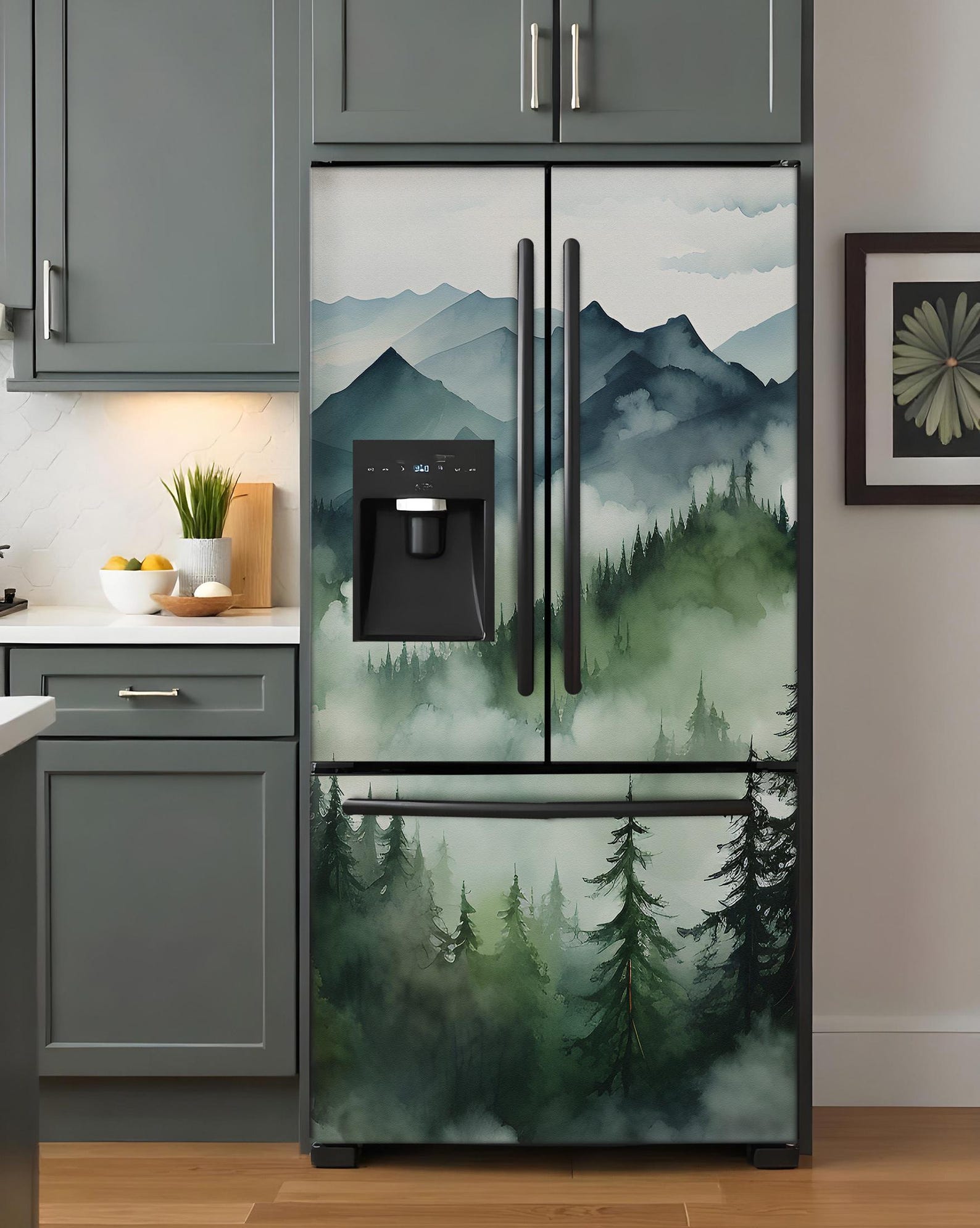Fridge Wrap Forest, Refrigerator Wrap Vinyl Side by Side, Top Bottom ...