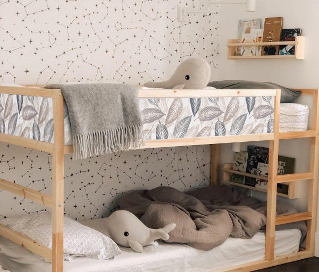 KURA BED Decals Boho Leaves, Kura Bed Stickers Neutral, Ikea Kura ...