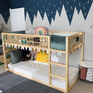 IKEA KURA BED Decal Mountains Map, Kura Bed Stickers Boy Removable ...