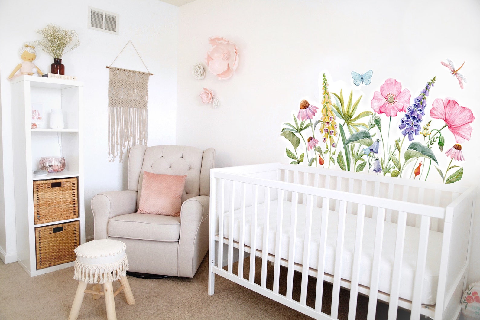 Floral Wall Decals Wildflower Nursery Flower Wall Decals - Etsy