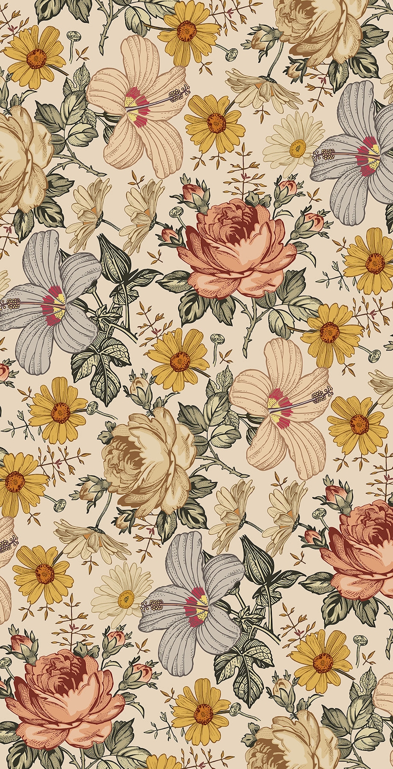 Boho Fridge Wrap Vintage Floral Refrigerator Wrap Vinyl Side - Etsy