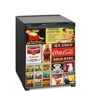 Retro Fridge Wrap Vintage Fridge Decals Vinyl Wrap Side by Side Retro ...