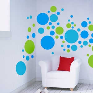 75 Rainbow Polka Dot Wall Decals, Kindergarten Classroom Decor ...