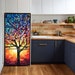 Fridge Wrap Stained Glass Tree Refrigerator Wrap Side by Side Vinyl ...