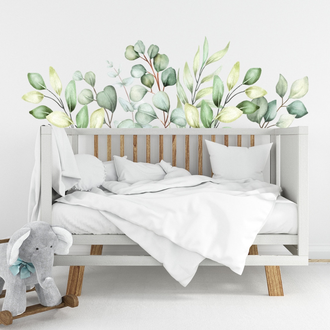 Greenery Botanical Wall Decals, Eucalyptus Wall Decal, Leaves Wall ...