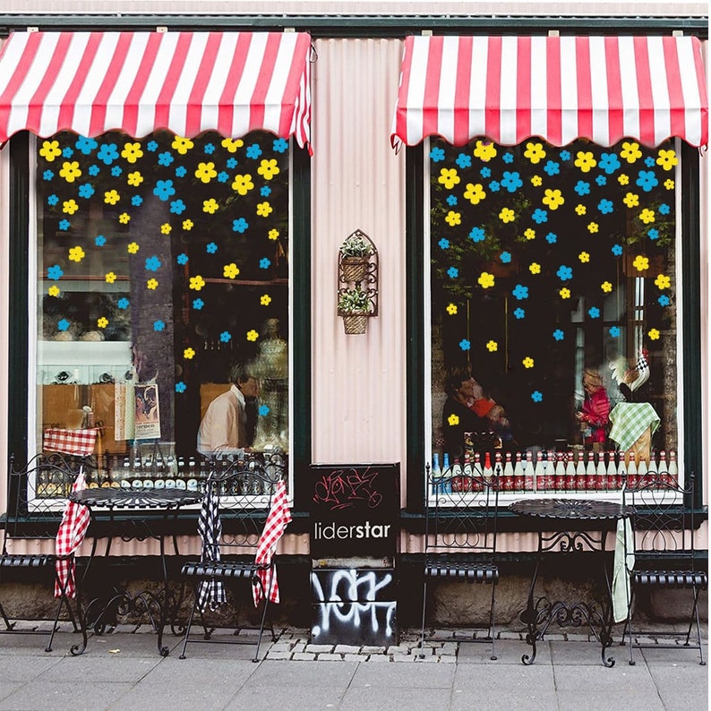 Flower Window Decals, Shop Spring Decal, Easter Retail Window Decals ...