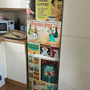Retro MINI Fridge Wrap Vintage Fridge Decals Mini Refrigerator Decals ...