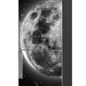 Fridge Wrap Black Vinyl, Fridge Decal Moon, Refrigerator Wrap Side by ...