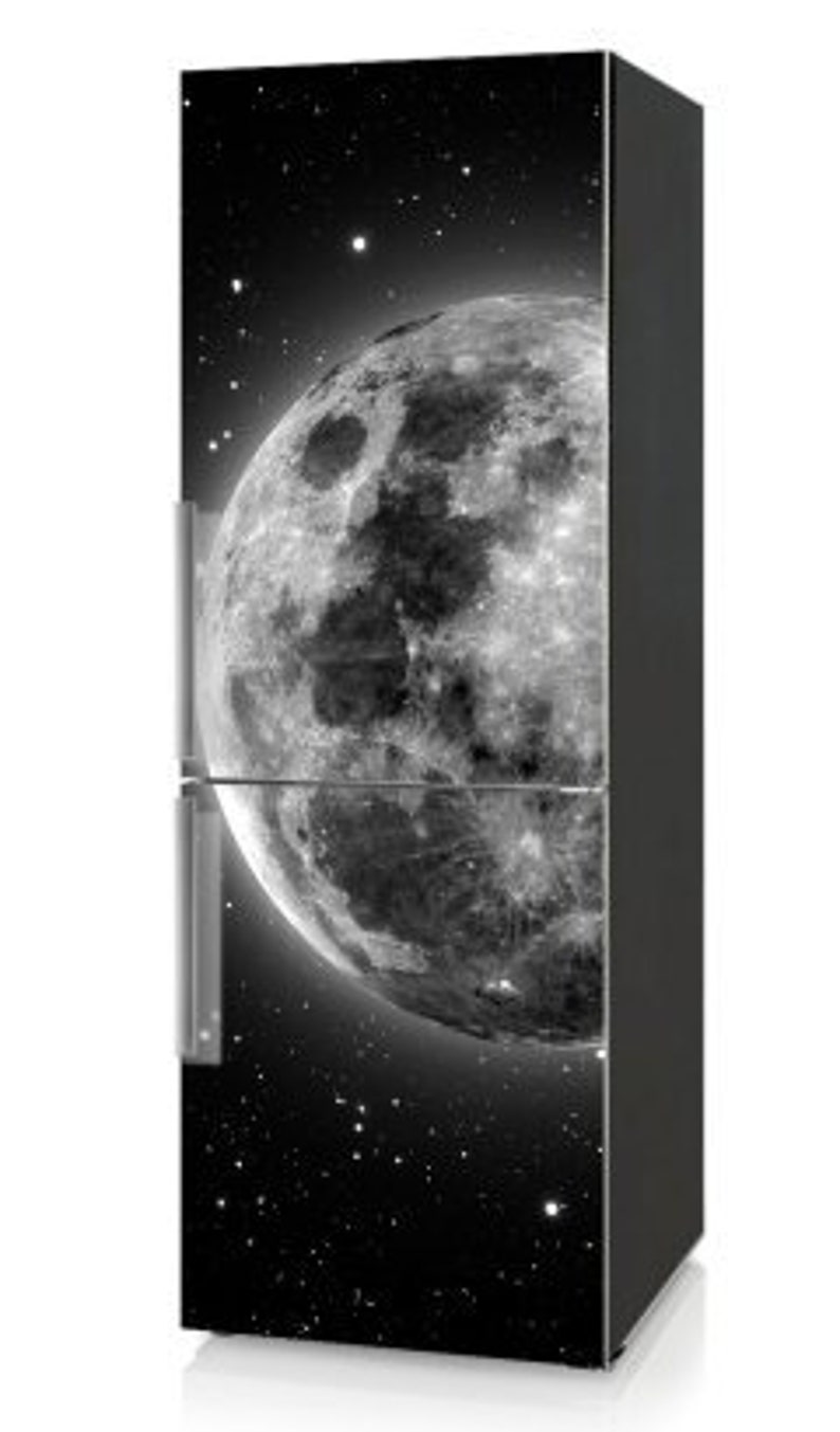 Fridge Wrap Black Vinyl Fridge Decal Moon Refrigerator Wrap - Etsy