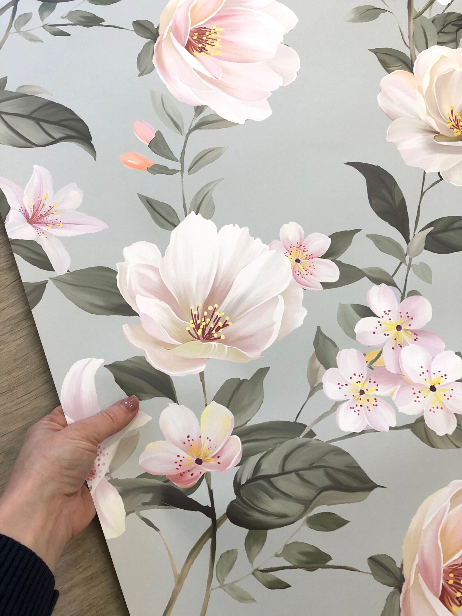 Floral Wallpaper Nursery or Girls Room, Flower Wallpaper Peel & Stick ...