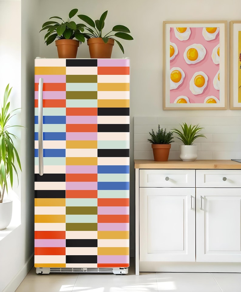 Magnetic Fridge Wrap Custom, Refrigerator Wrap Vinyl Magnets side by ...