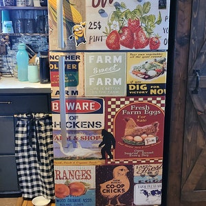 Farm Retro Fridge Wrap, Vintage Refrigerator Vinyl Wrap Side by Side ...
