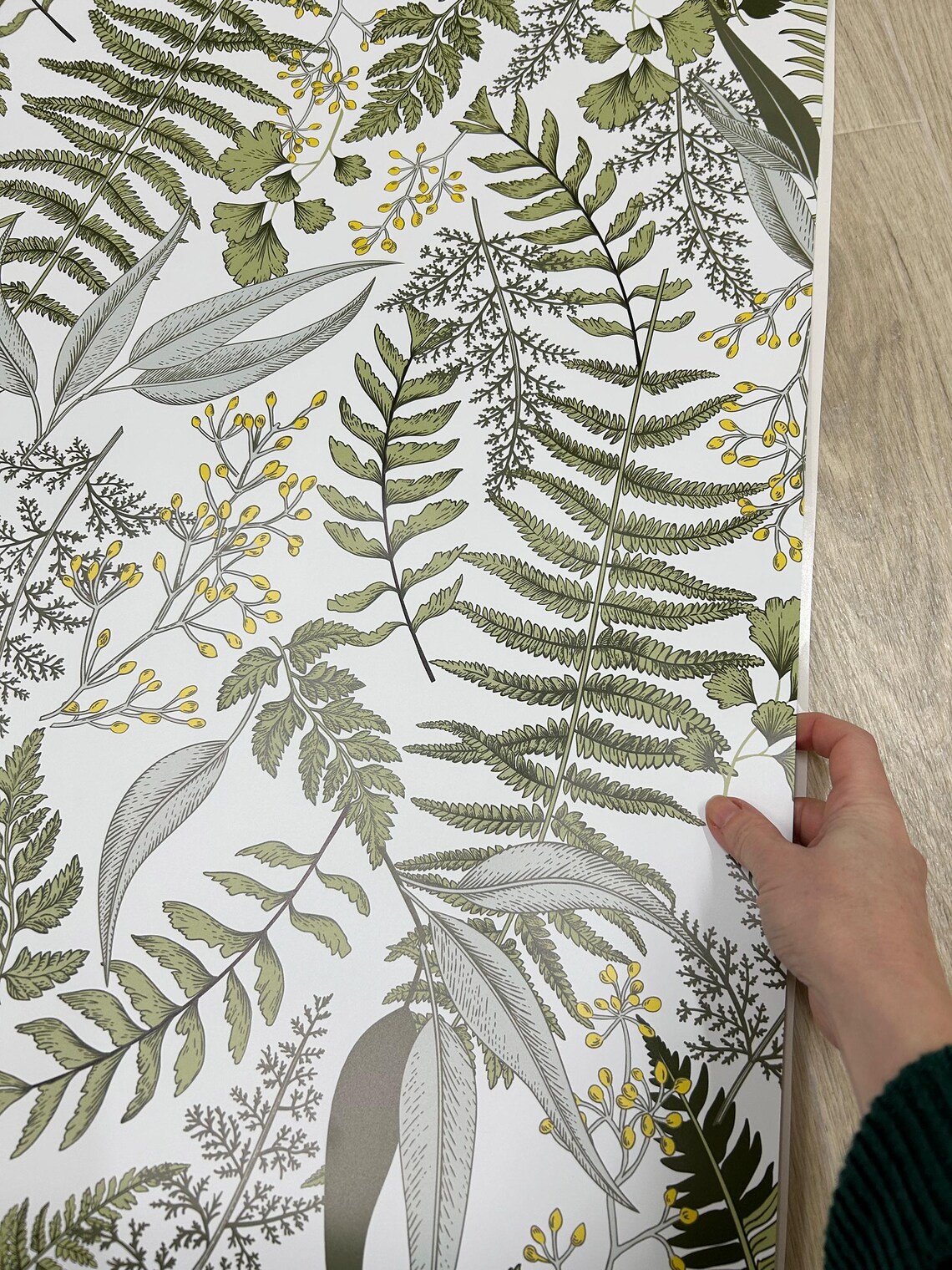 Fridge Wrap Vintage Botanical Fern, Refrigerator Wrap Vinyl Side by ...