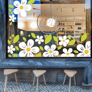 Spring Flower Window Decals, Floral Easter Shop Retail Window Display ...