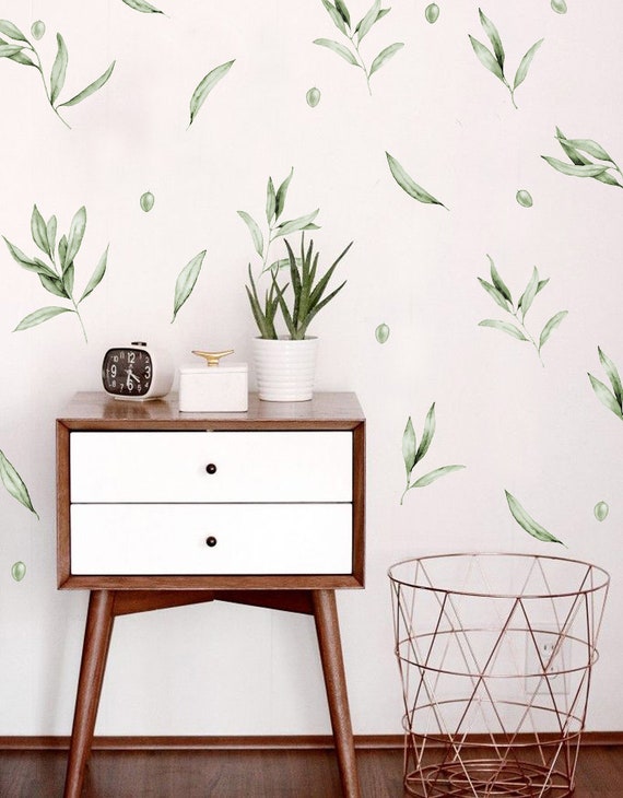 Greenery Wall Decals Botanical Wall Decals Olive Leaves Wall | Etsy